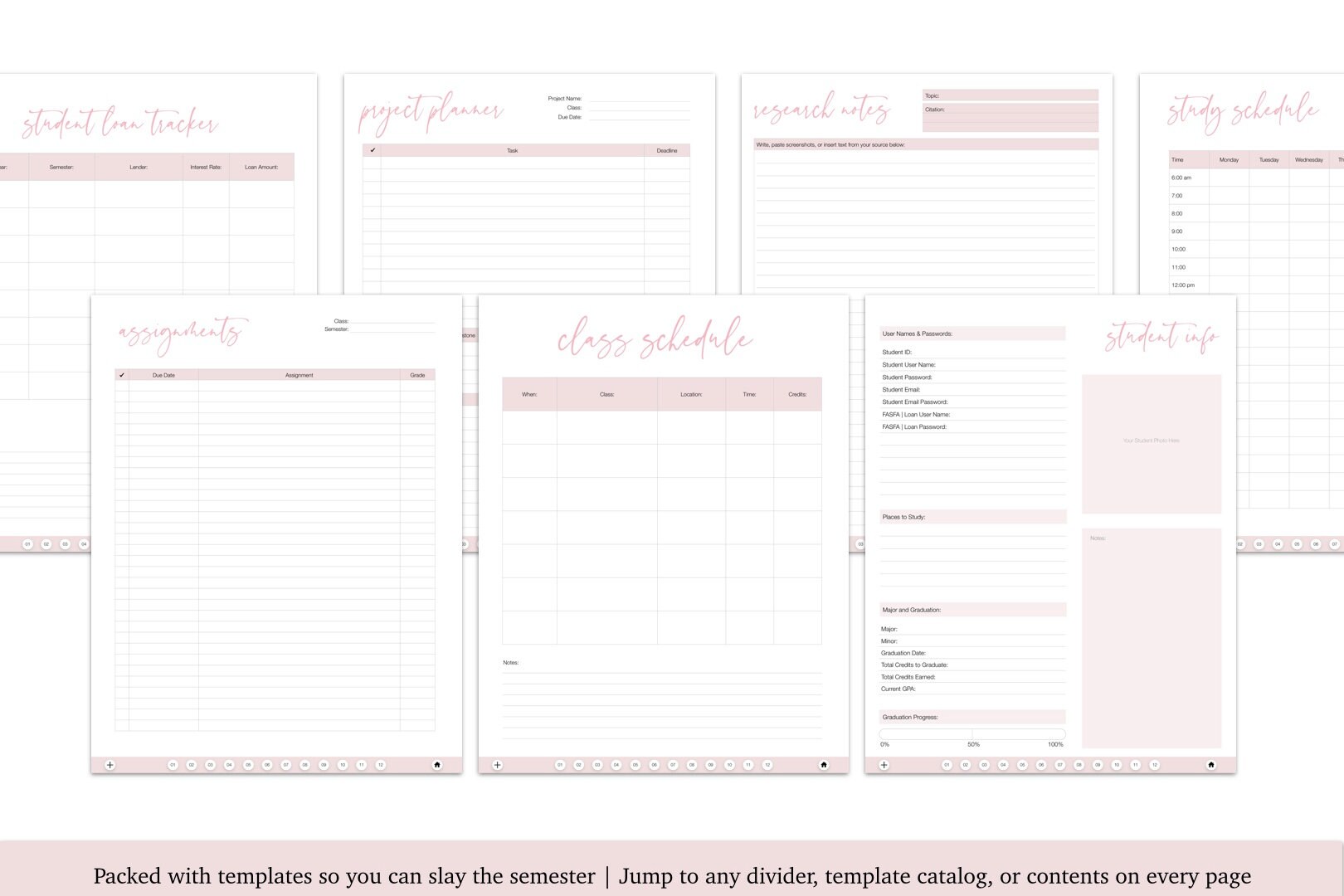 Pink Academic Notebook by Luxbook Digital Notebook Student - Etsy