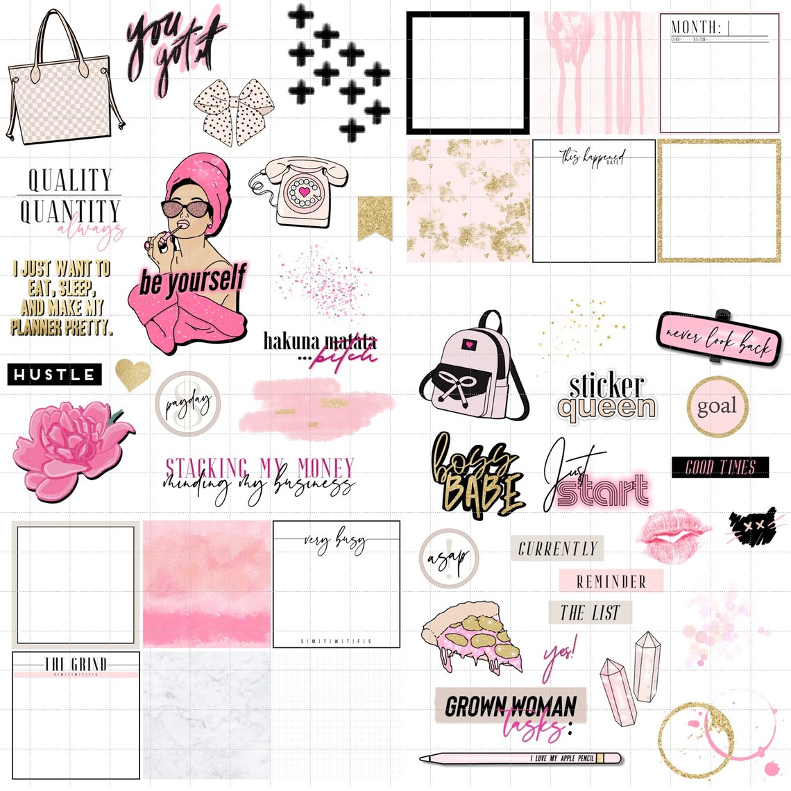 The Sticker Queen Collection by Luxbook, Goodnotes Stickers, Digital ...