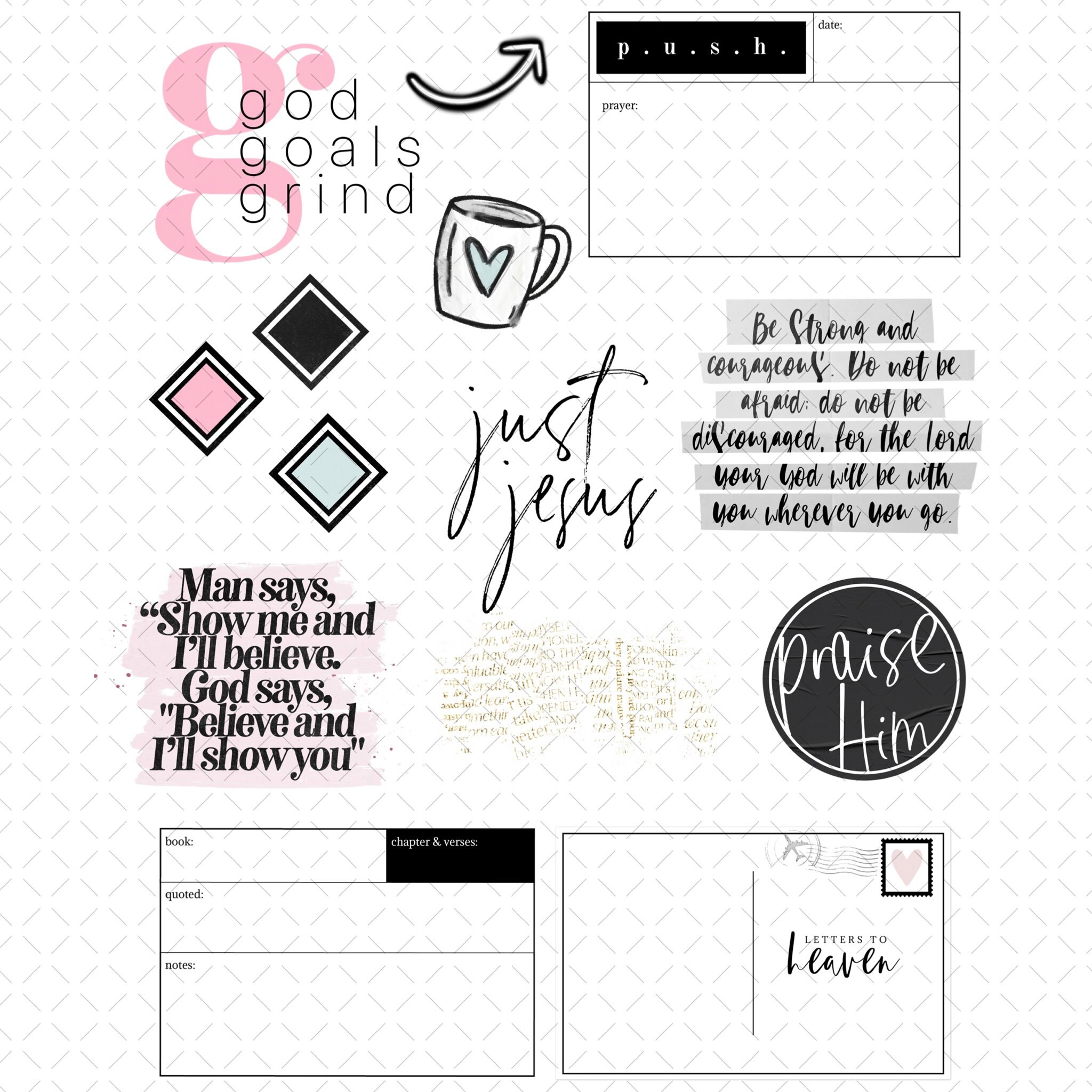 The Faith Collection, Digital Planning Stickers, Christian Stickers ...
