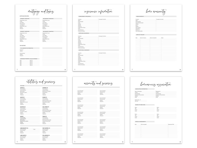 The Homeowners Book of Records BLACK | Digital Planner | Home ...