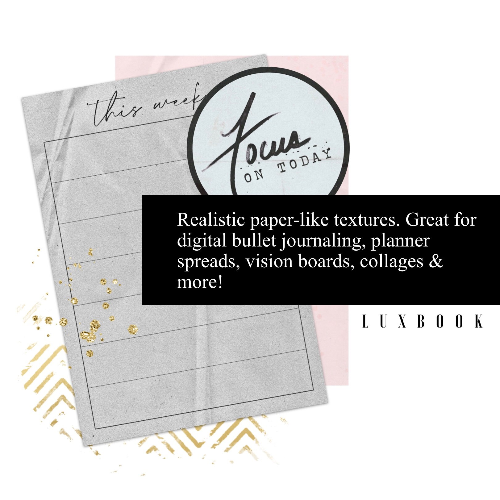 The Paper Chaser Collection by Luxbook, Digital Planner Stickers ...
