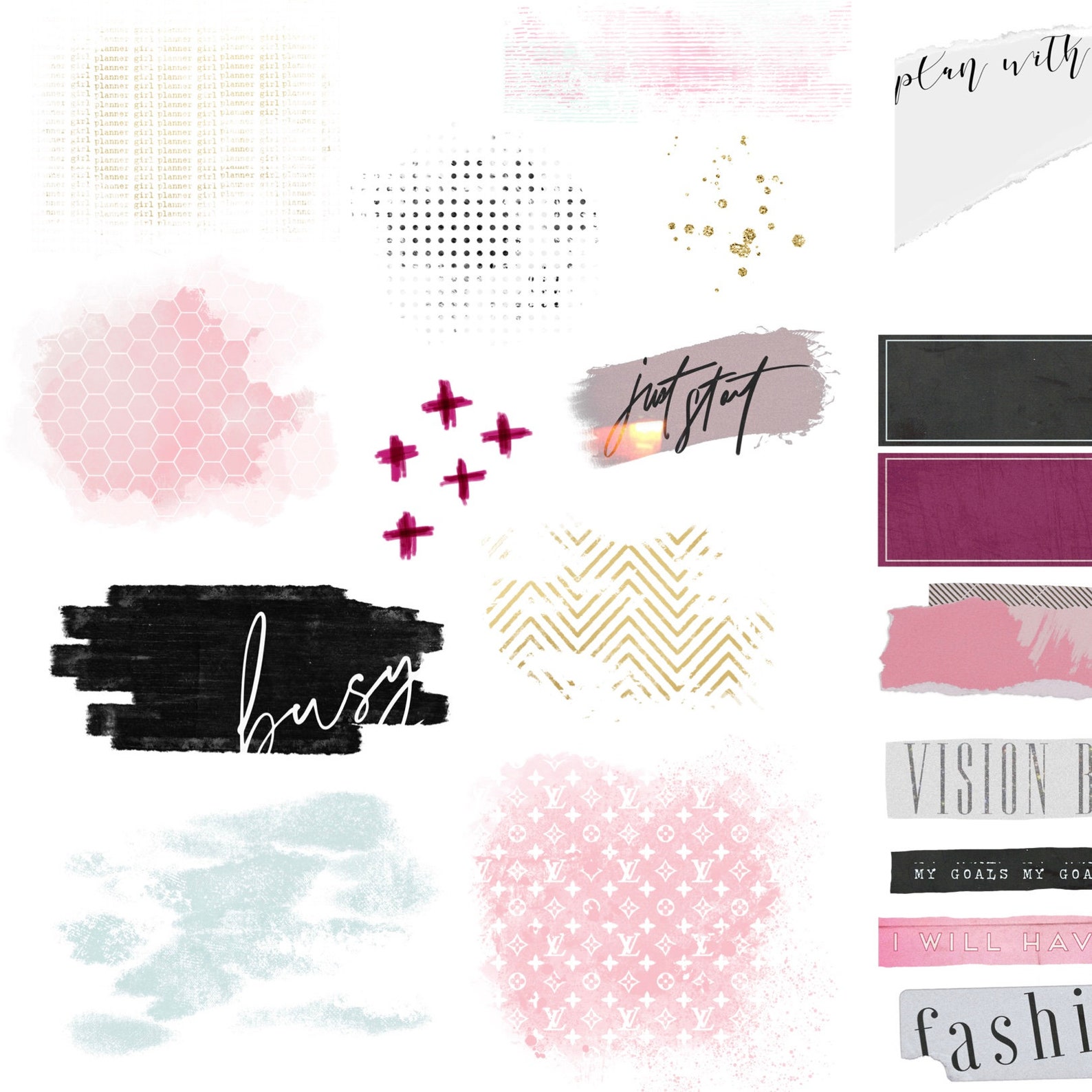 The Paper Chaser Collection by Luxbook, Digital Planner Stickers ...