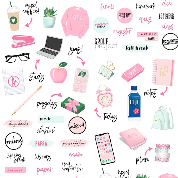 College Planner Stickers - Etsy