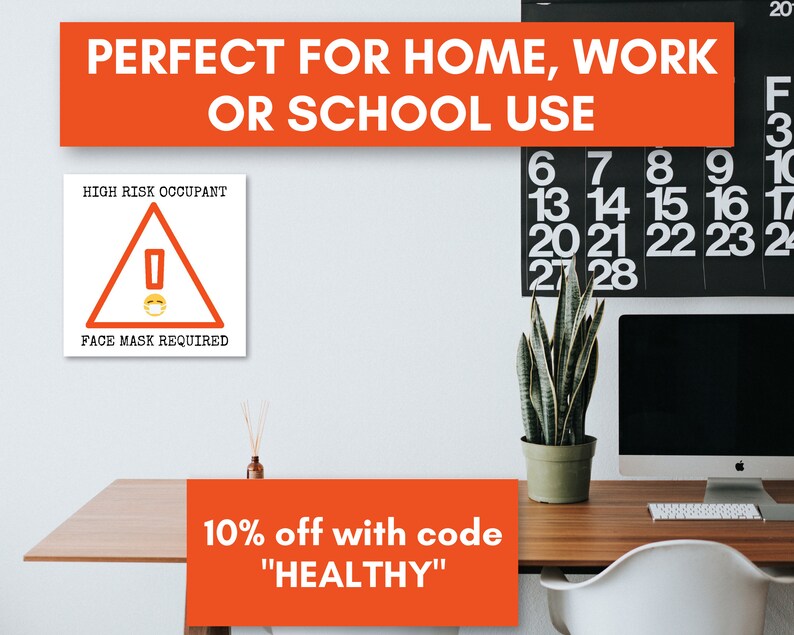 High Risk Occupant Face Mask Required Sign, Download Instantly ...