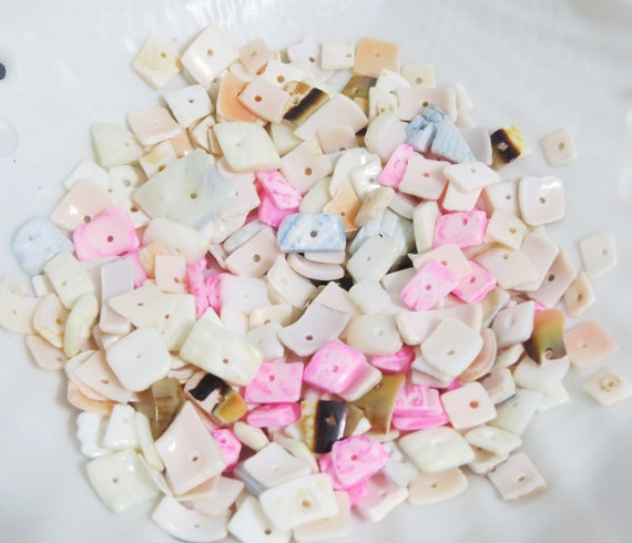 Multi color Seashell chips 200 shell chips puka shell beads | Etsy