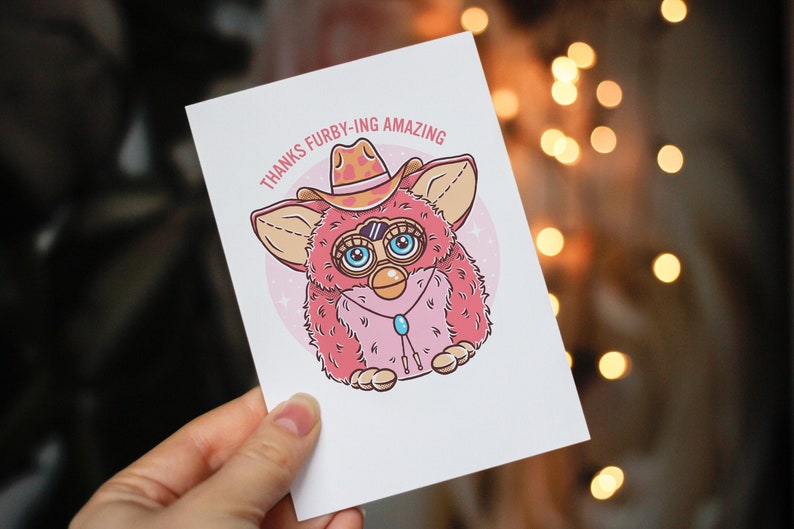 Furby Greeting Card, Cowboy Furby Card - Etsy