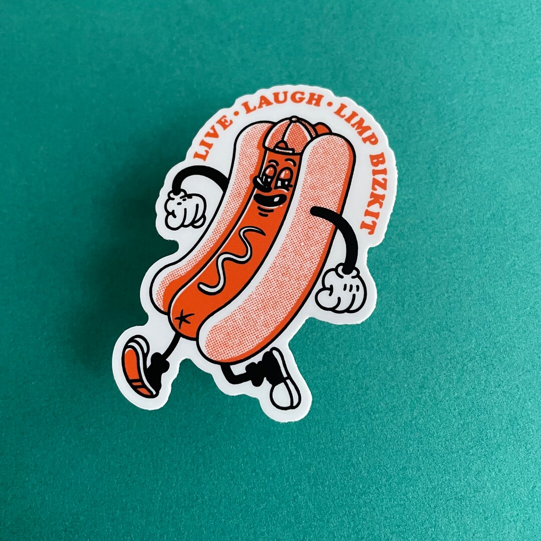Hot Dog Sticker, Water Bottle Sticker - Etsy