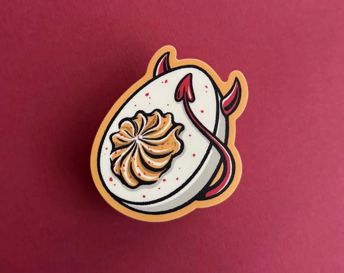 Deviled Eggs Sticker, Waterproof Sticker, Funny Sticker Gift, Deviled ...