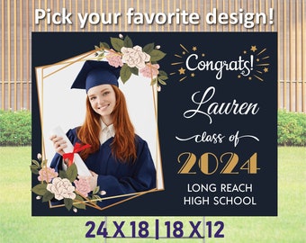 Class of 2022 Graduation, Digital File Only, Photo Yard Sign Design ...