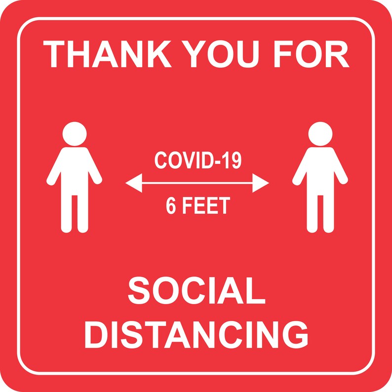 6 feet apart Decal 6ft Caution Sticker for Business | Etsy