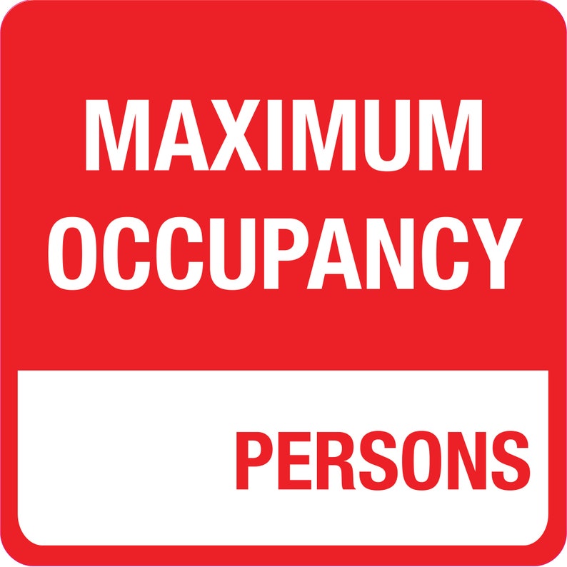 Store Occupancy Limit Sign Decal Attention Sticker for | Etsy