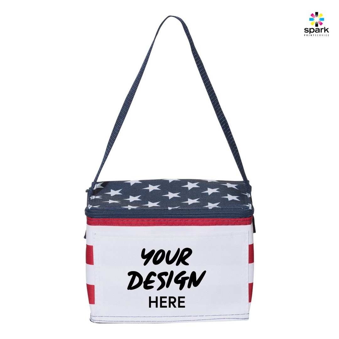 Personalized Americana Insulated Cooler Bag, Photo or Logo, 6-can - Etsy