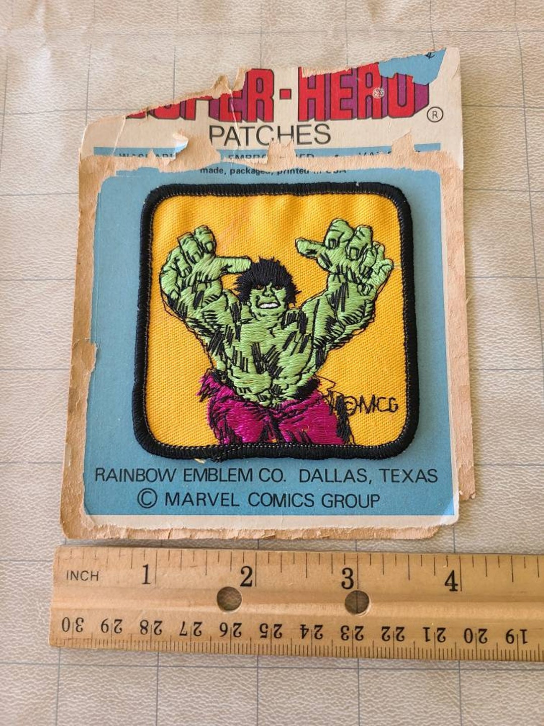 Vintage Marvel Comics Incredible Hulk Embroidered Patch Rainbow Emblem ...
