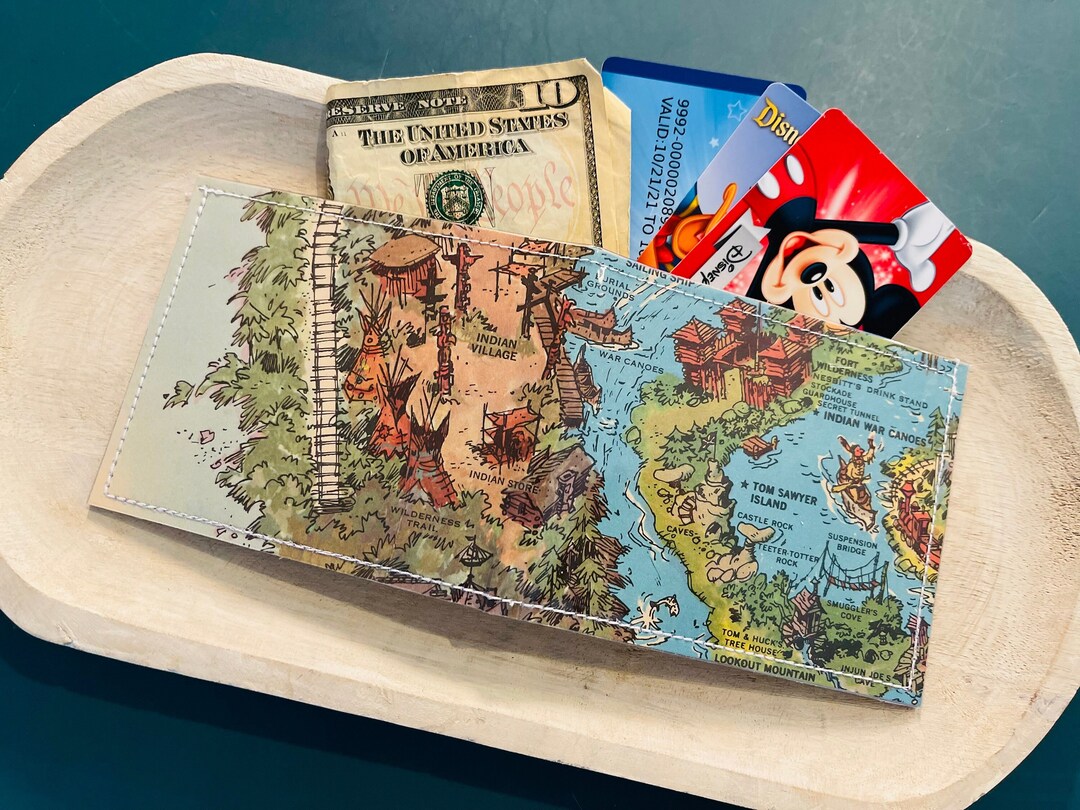 1964 Disneyland Map Wallet rivers of America - Etsy