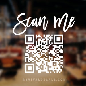 Custom QR Code Vinyl Decal Scan Me Small Business Sticker-personalized ...