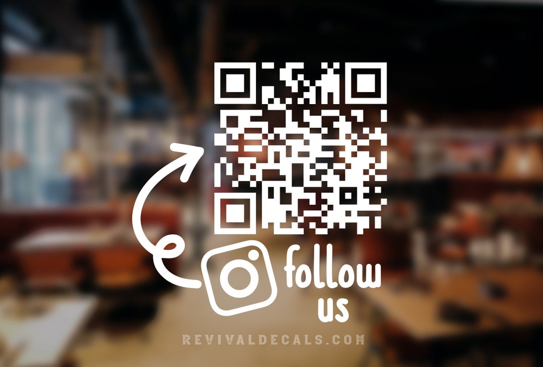 Follow Us Custom QR Code Vinyl Decal Sticker Follow Us Social Media Car ...