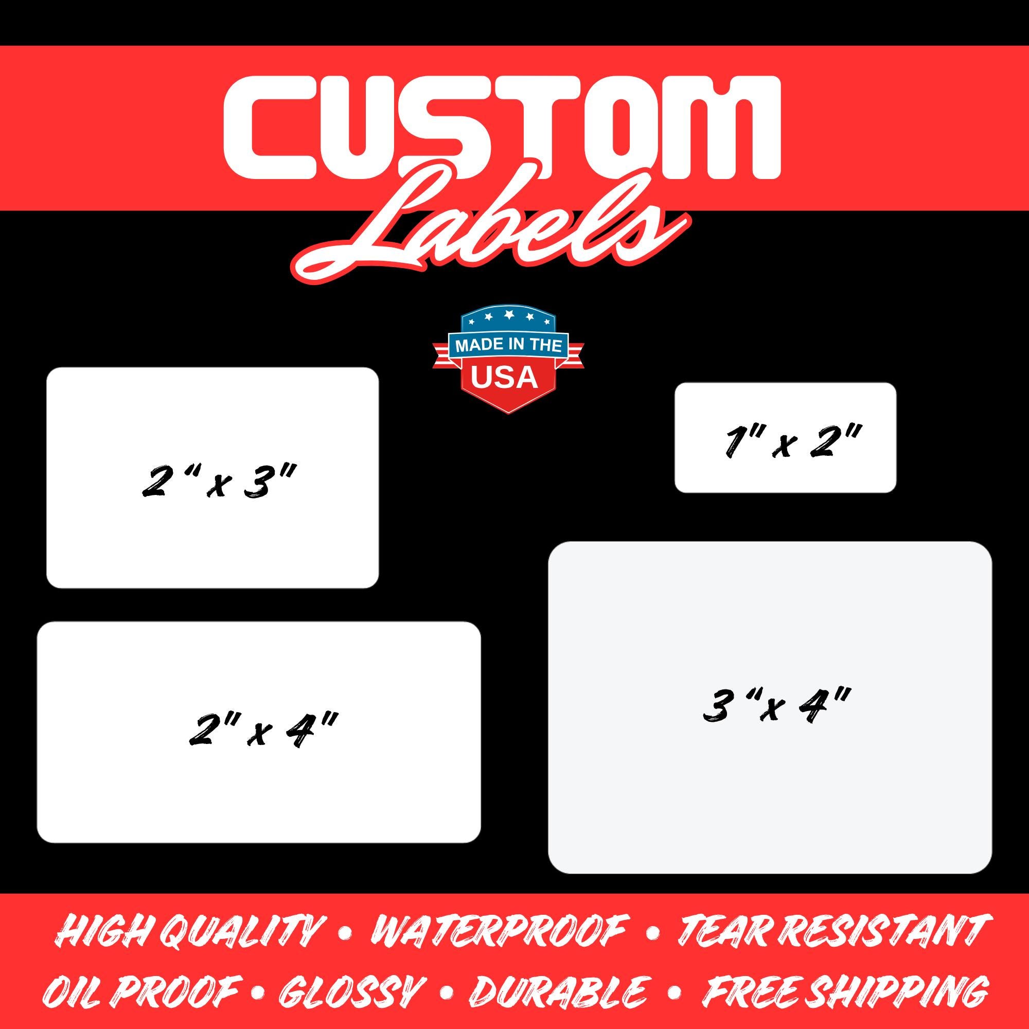 Custom Glossy Rectangle Waterproof Stickers Labels for Logo Branding ...
