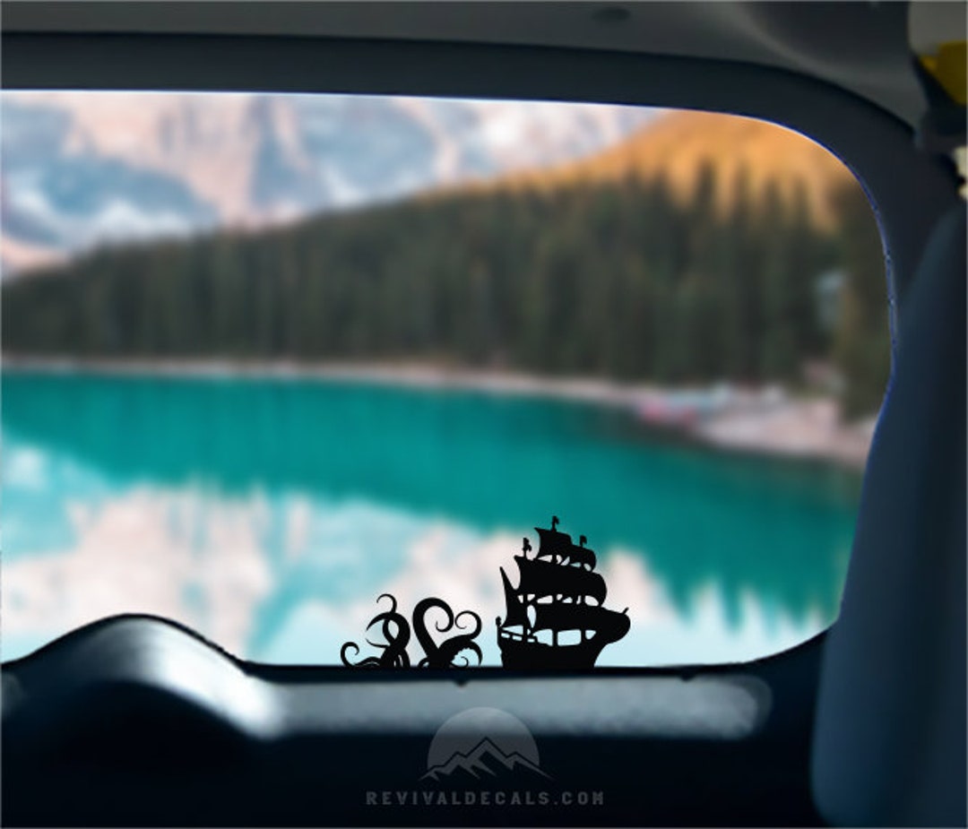 Kraken With Pirate Ship Vinyl Decal Octopus Easter Egg Beach Car ...