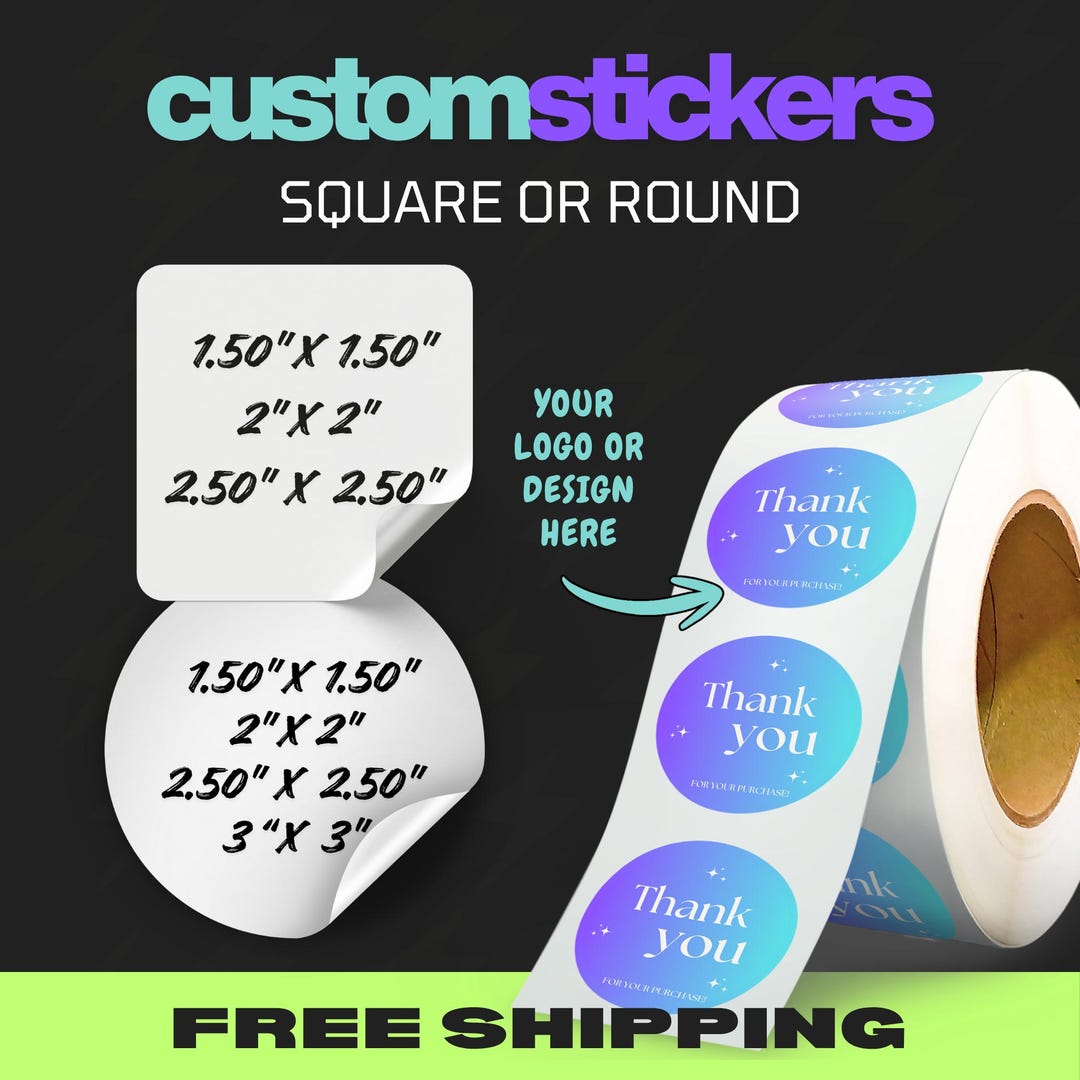 Custom Glossy Round Circle Square Waterproof Sticker Labels for ...