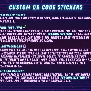 Custom QR Code Scan Vinyl Stickers Labels Square Personalized Small ...