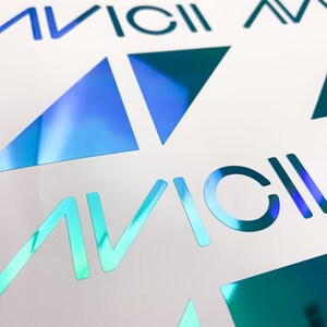 Avicii Vinyl Decal Silver Rainbow Holographic EDM Decal Laptop Decals ...