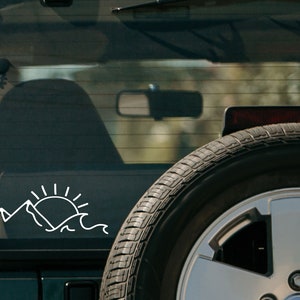 Mountains and Waves Vinyl Decal Beach Sun Window Sticker - Etsy