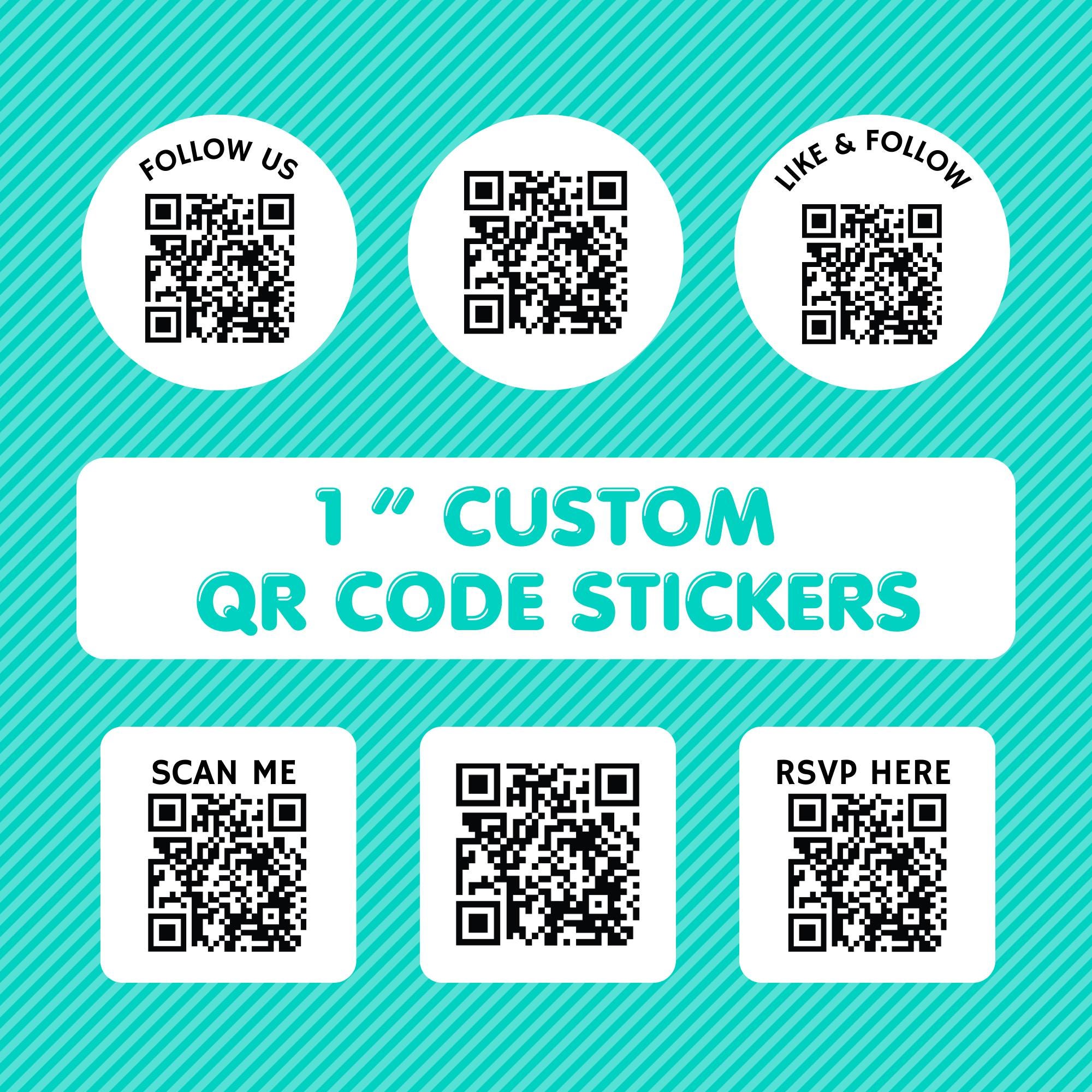 1" Custom QR Code Stickers, Personalized Business Stickerlabels - Etsy