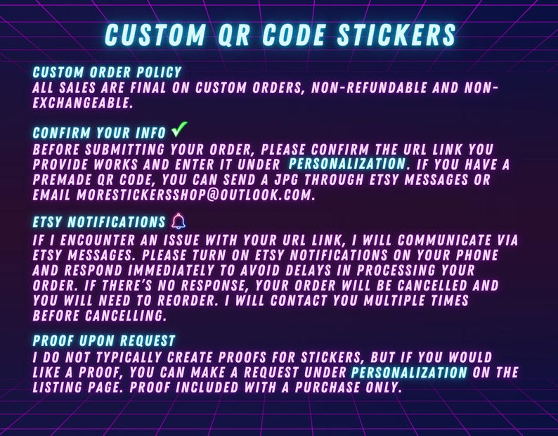 1" Custom QR Code Stickers, Personalized Business Stickerlabels - Etsy