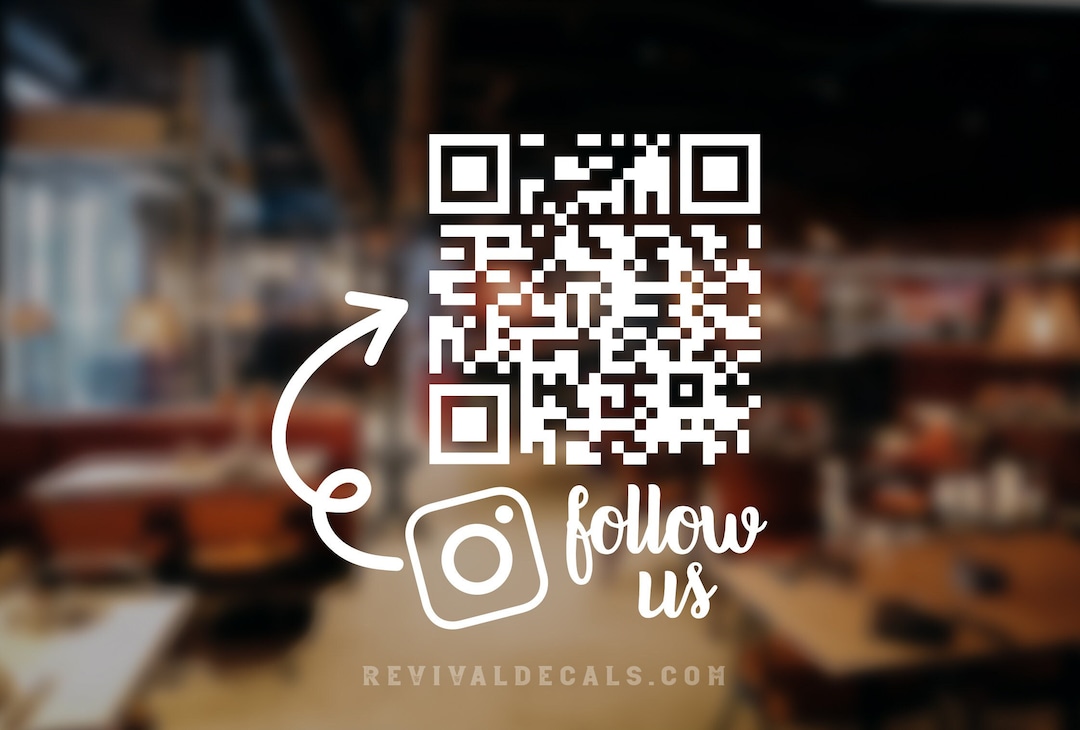 Follow Us Custom QR Code Vinyl Decal Sticker Social Media Car Truck SUV ...