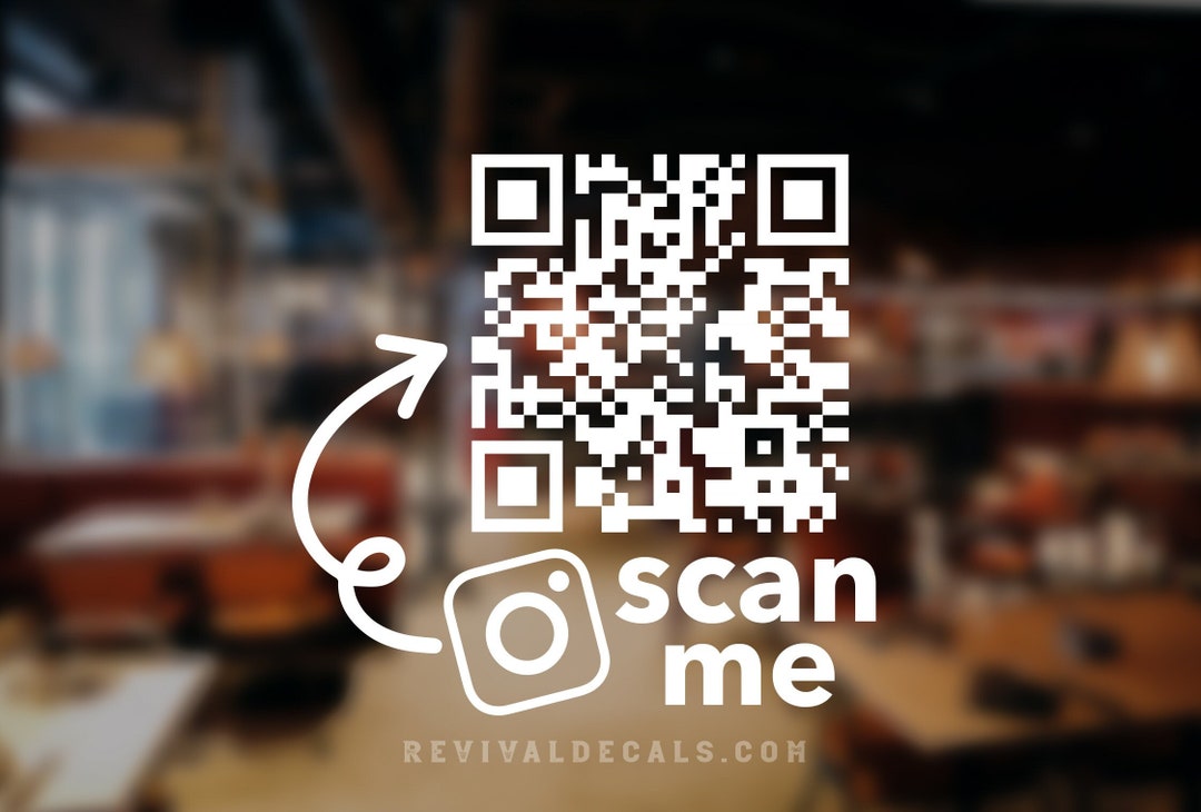 Custom QR Code Vinyl Decal Scan Me Small Business Sticker-personalized ...