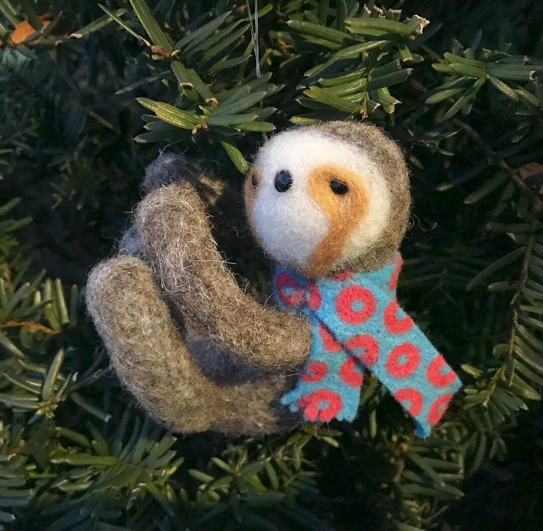 Sloth With Phish Scarf Needle-felted Ornament - Etsy