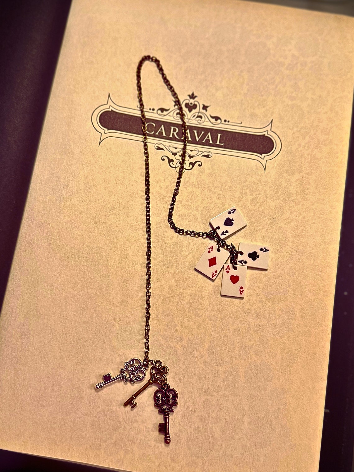 Caraval Inspired Brass and Gold Chain Bookmarks - Etsy