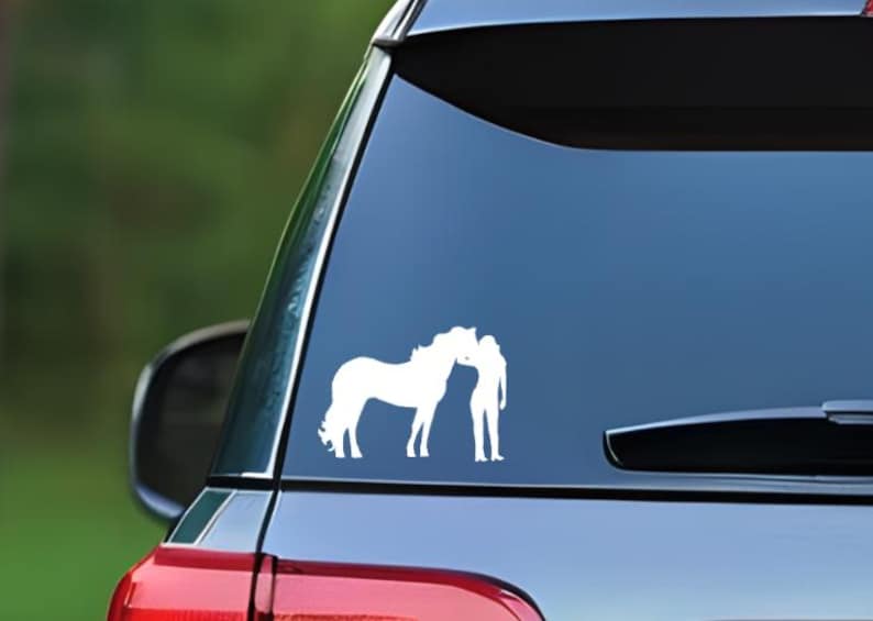 Horse Woman Car Decal | Horse Window Sticker | Equestrian Vinyl Decal ...