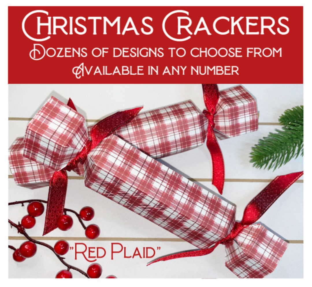 Christmas Crackers Red Plaid Crackers Traditional British Christmas - Etsy