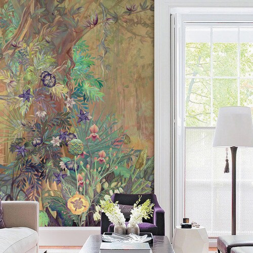 Tropical Forest Mural Wallpaper Repeat Home Decor Wall - Etsy