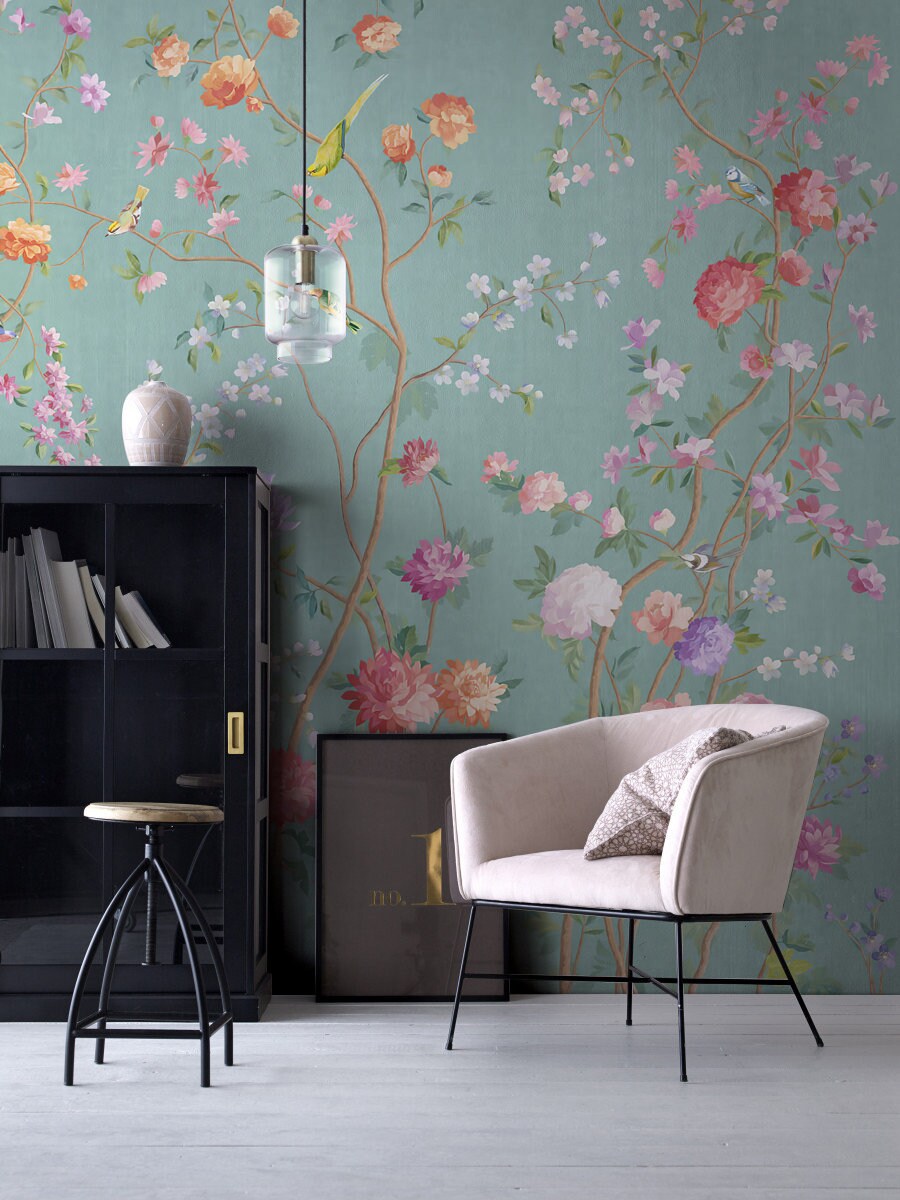 Chinoiserie Mural Wallpaper Repeat Home Decor Wall Murals | Etsy