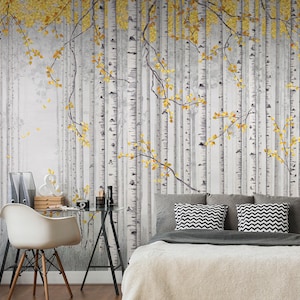 Scenic Forest Panoramic Wallpaper Repeat Mural, Home Decor Wall Murals ...