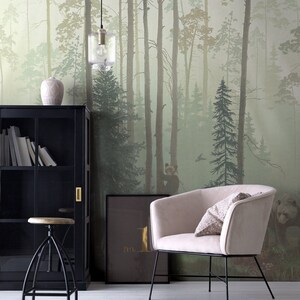 Scenic Forest Panoramic Wallpaper Repeat Mural, Home Decor Wall Murals ...