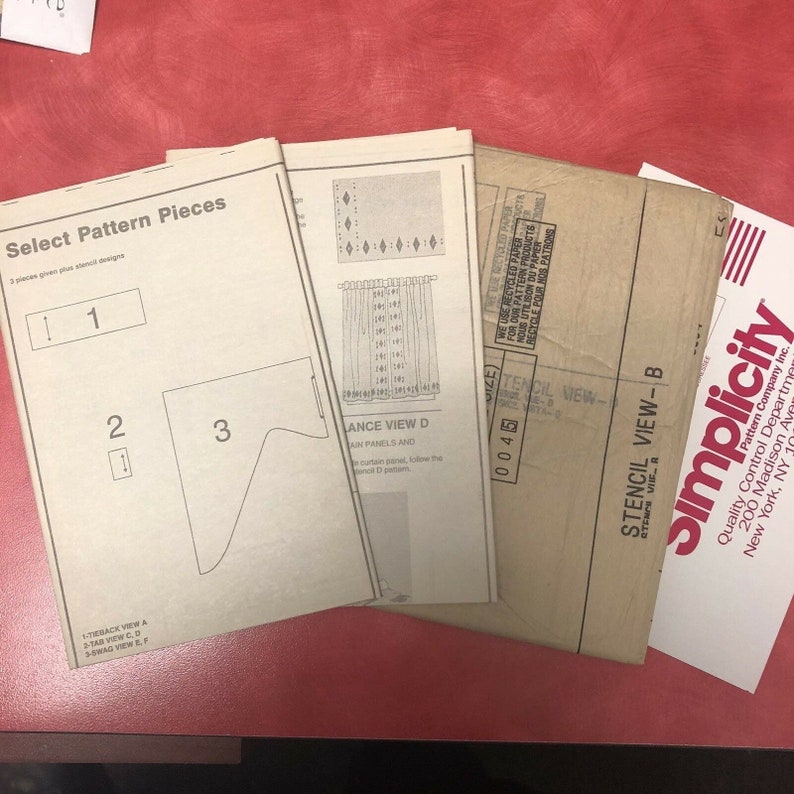 Vintage Simplicity Pattern 8694 Abbies Jiffy 6 Pack Stenciled Curtains ...