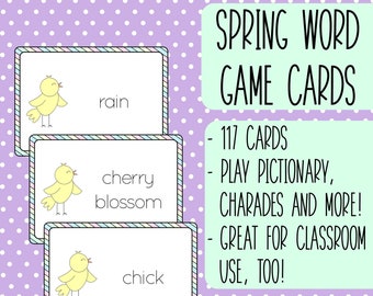 Summer Printable Game Pictionary Charades Word Cards | Etsy