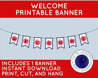 Welcome Back First Day of School Banner Printable Instant Download - Etsy