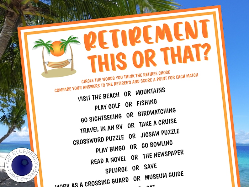 Retirement Game | This or That? | Would the Retiree Rather | Fun ...