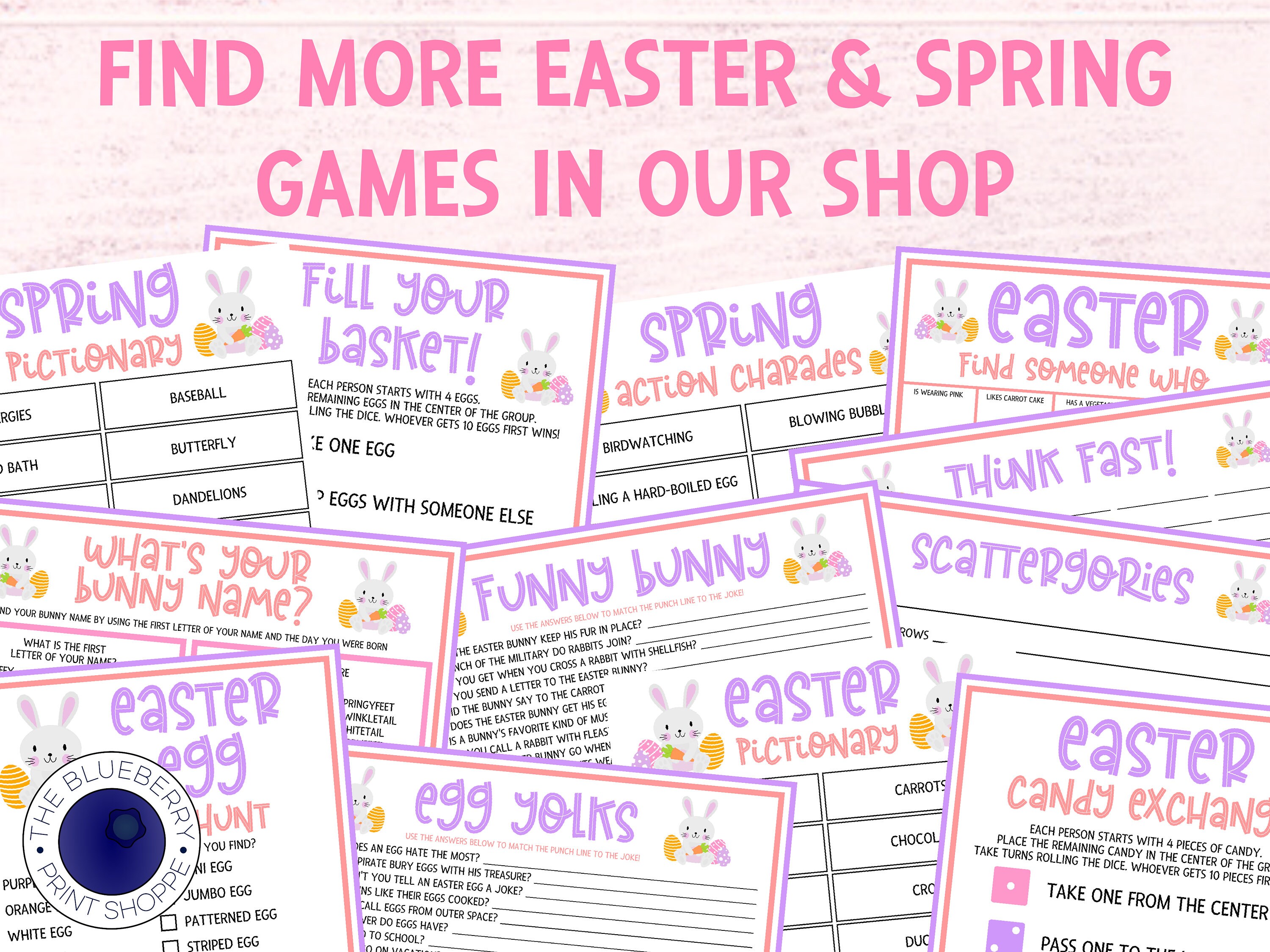 Easter Game Charades Pictionary Spring Game Action - Etsy