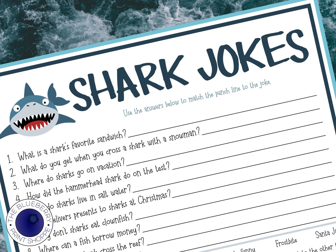 Shark Jokes | Shark Week | Shark Theme Party Game | Birthday Party ...