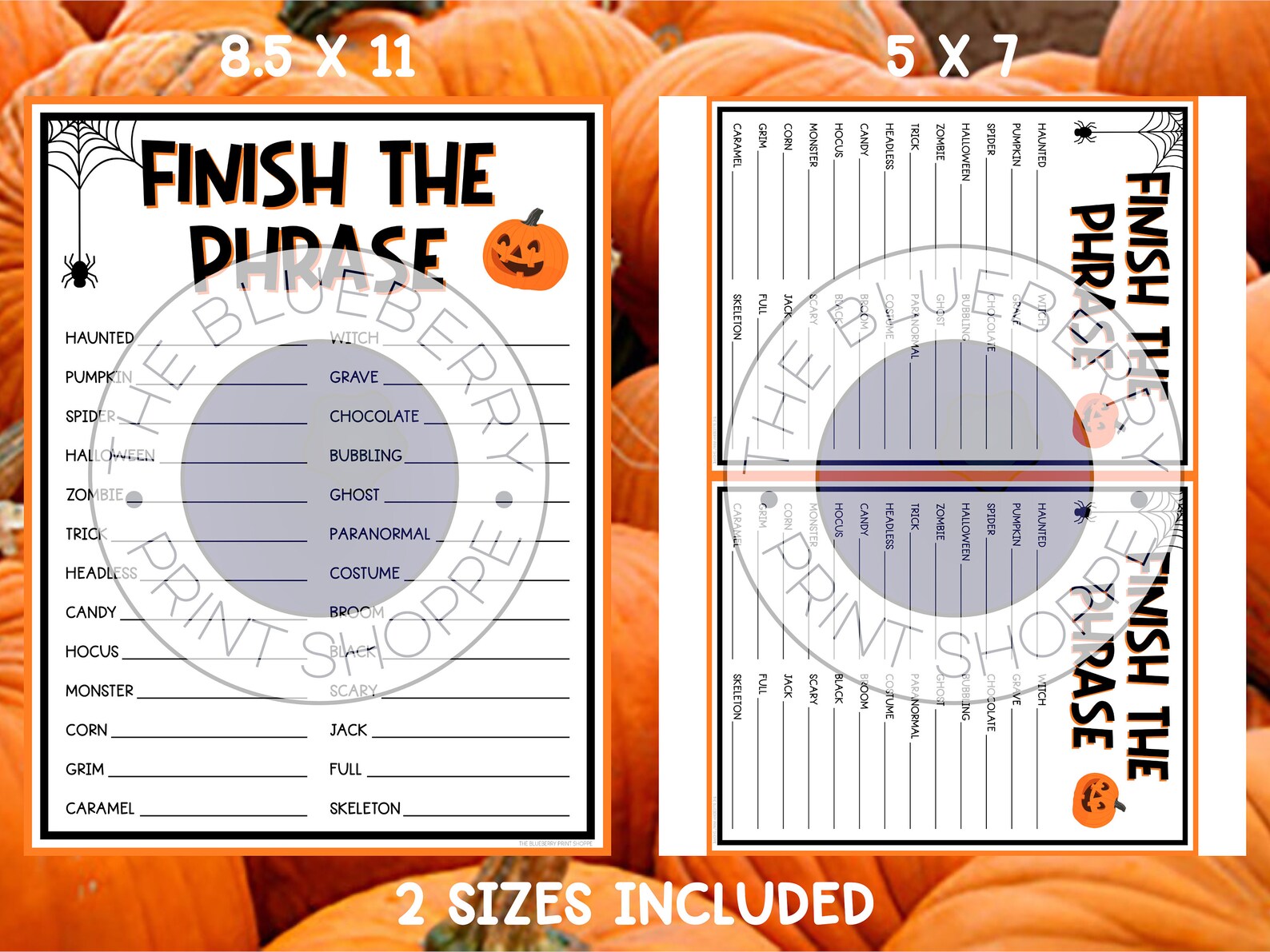 Halloween Finish the Phrase Game Halloween Party Game Fun - Etsy