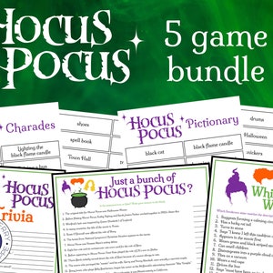 Hocus Pocus Game Bundle | 5 PRINTABLE Games | Hocus Pocus Watch Party ...