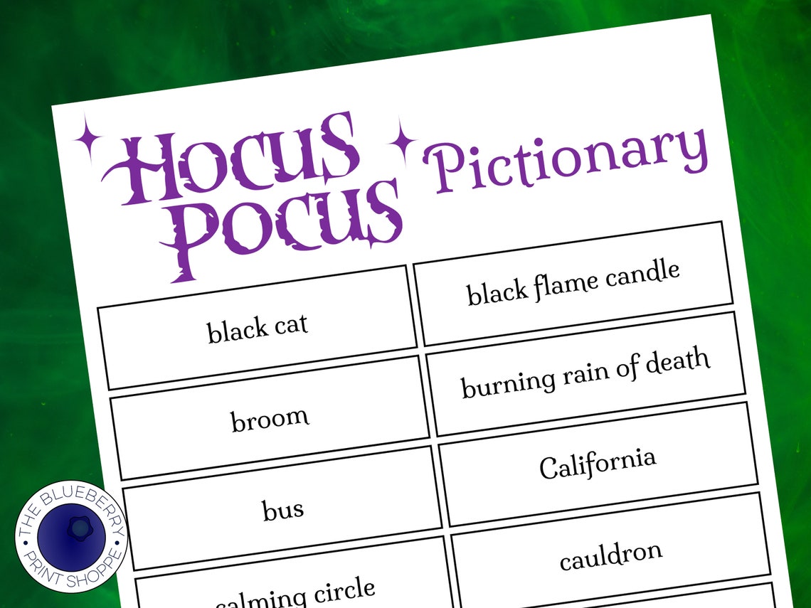 Hocus Pocus Game Bundle 5 PRINTABLE Games Hocus Pocus - Etsy