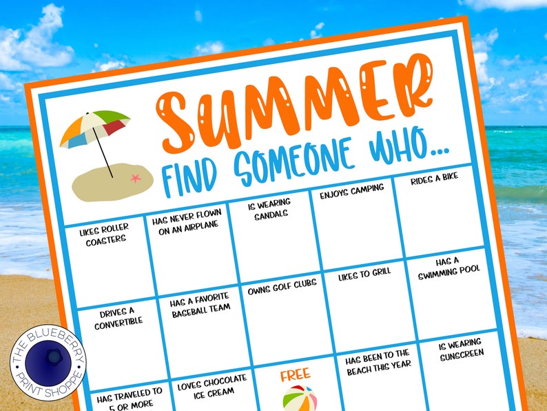 Summer Find Someone Who Icebreaker Game | Fun Summer Icebreaker ...