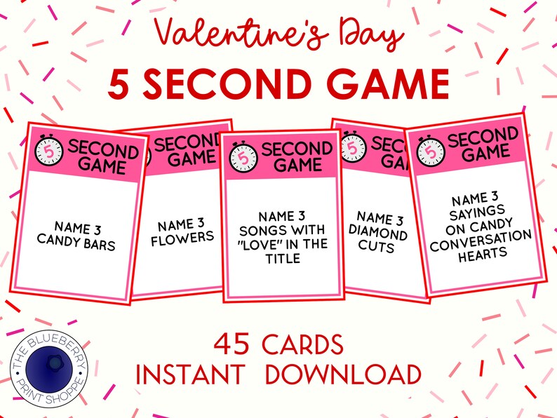 Valentine's Day Game 5 Second Game Valentine's Day | Etsy