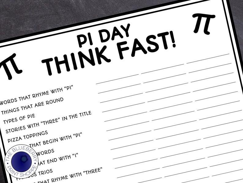 Pi Day | Think Fast | 3-14 | Pi Day Game | Classroom Game | Pi Party ...